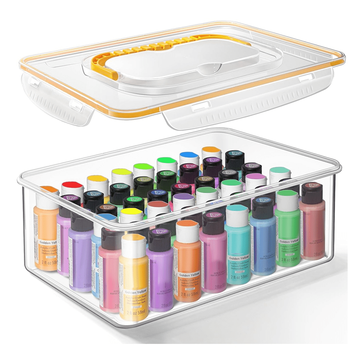 Acrylic Paint Storage Box for 2 Fl. Oz Paints, 48 Bottles Capacity ...