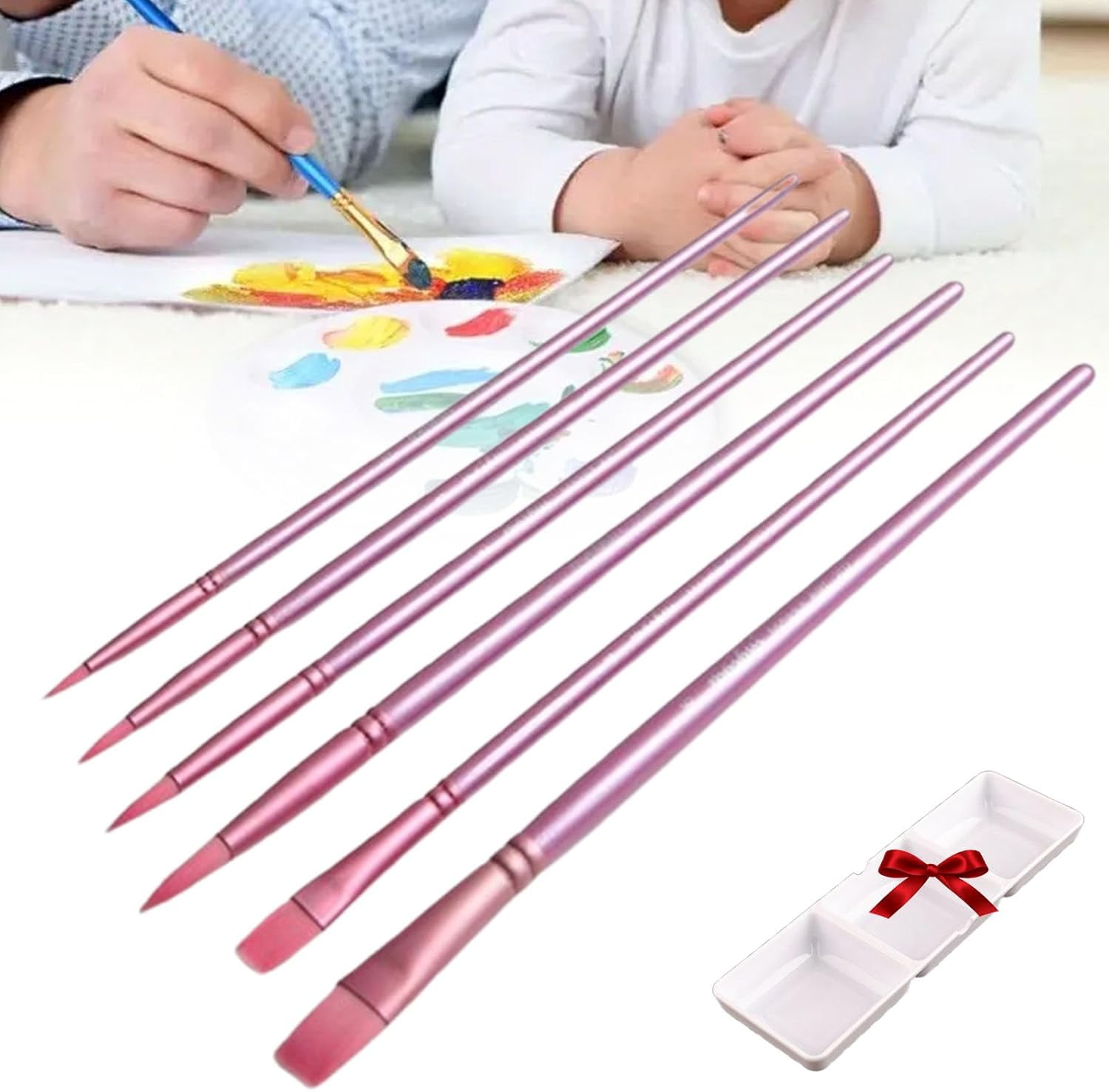Acrylic Painting by Numbers Brush, 6PCS/Set Nylon Hair Smoothly Brush ...