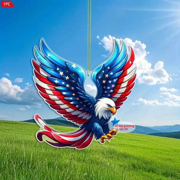 Acrylic Patriotic Flag Keychain Pendant US Flag Design Bag Charm ...
