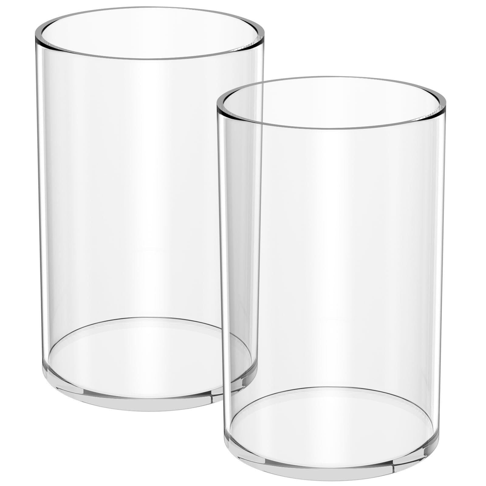 Acrylic Pen Holder 2 Pack,Clear Desktop Pencil Cup Stationery Organizer ...