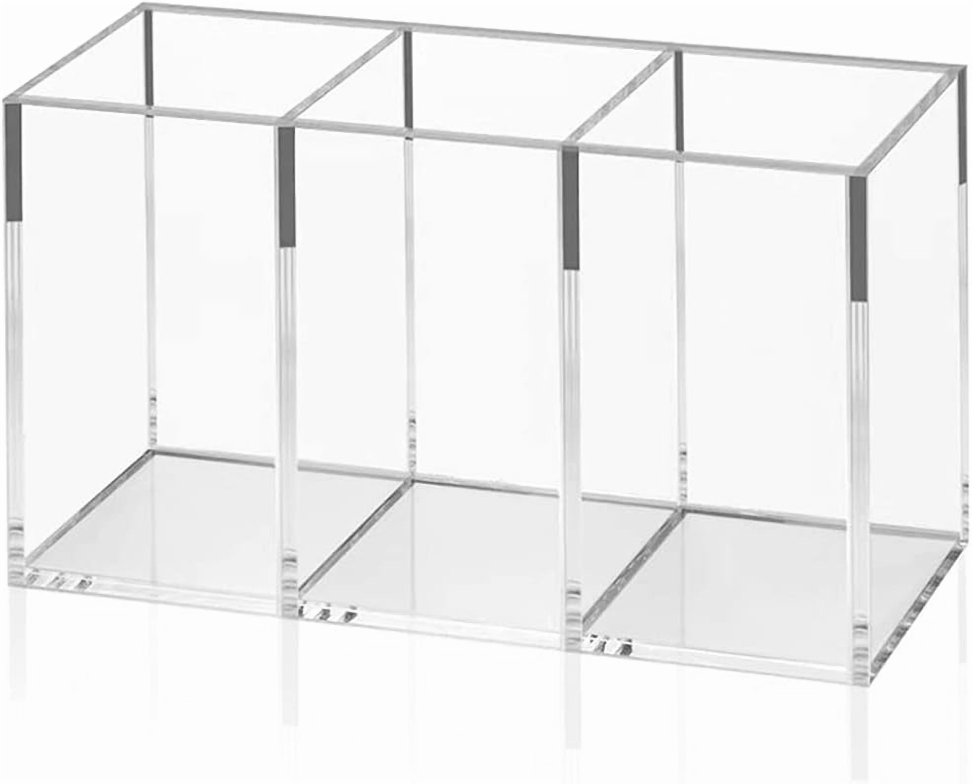 Acrylic Pen Holder Compartments, Clear Pencil Organizer Cup for ...