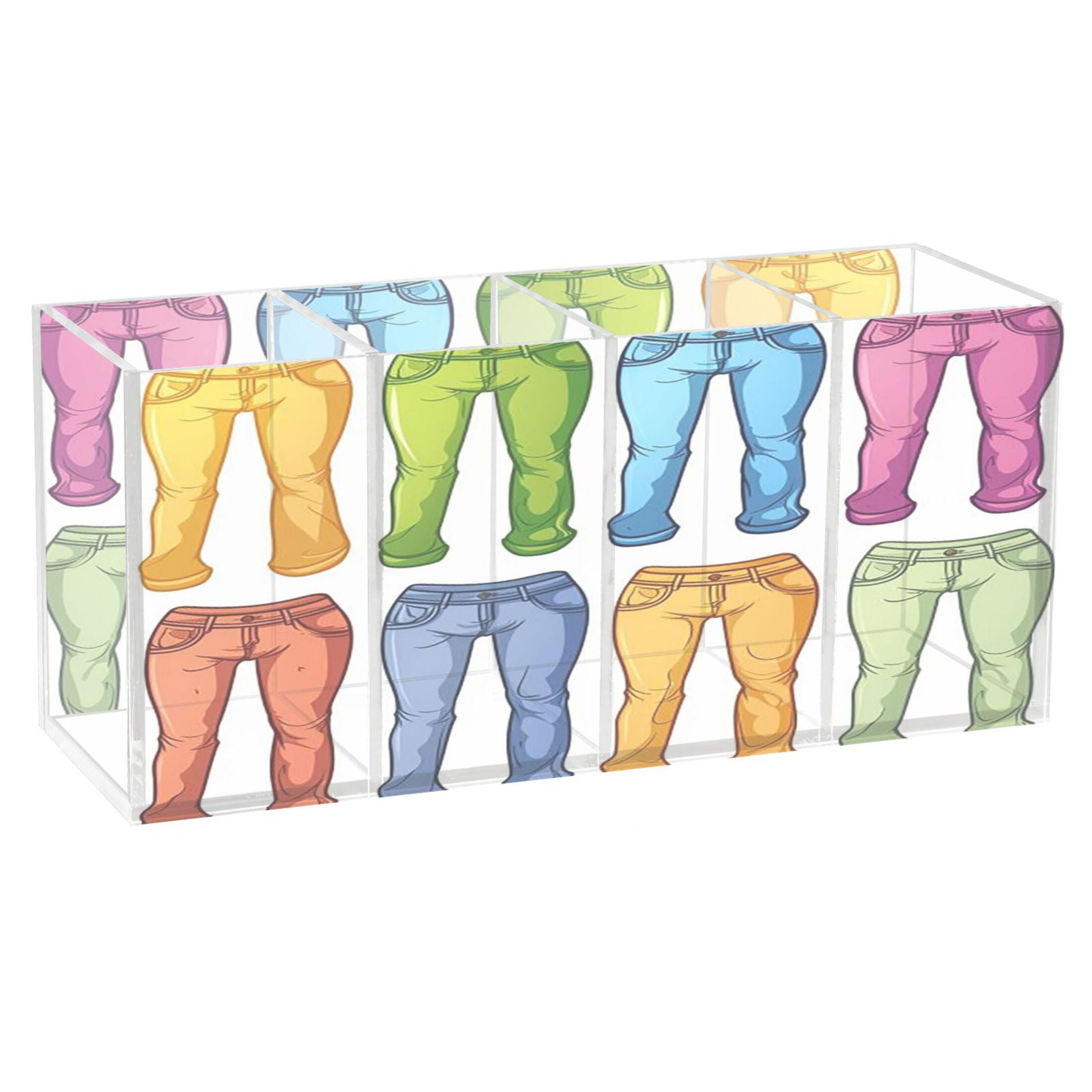 Acrylic Pen Holder Transparent 7.87x2.78x3.54 Inches 4 Plaid Pencil ...