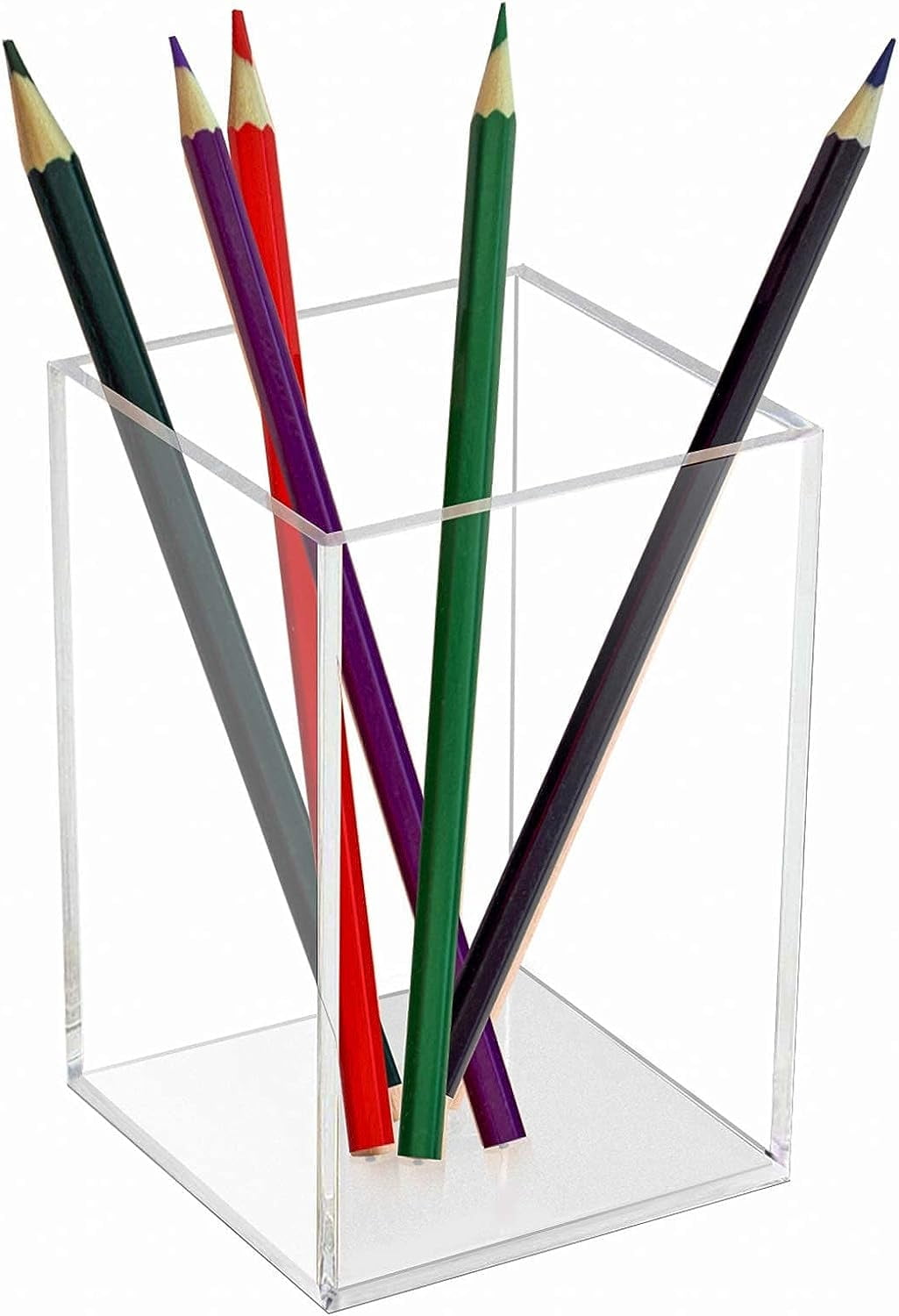 Acrylic Pen Holder for Desk, Clear Pencil Organizer, Makeup Brush ...