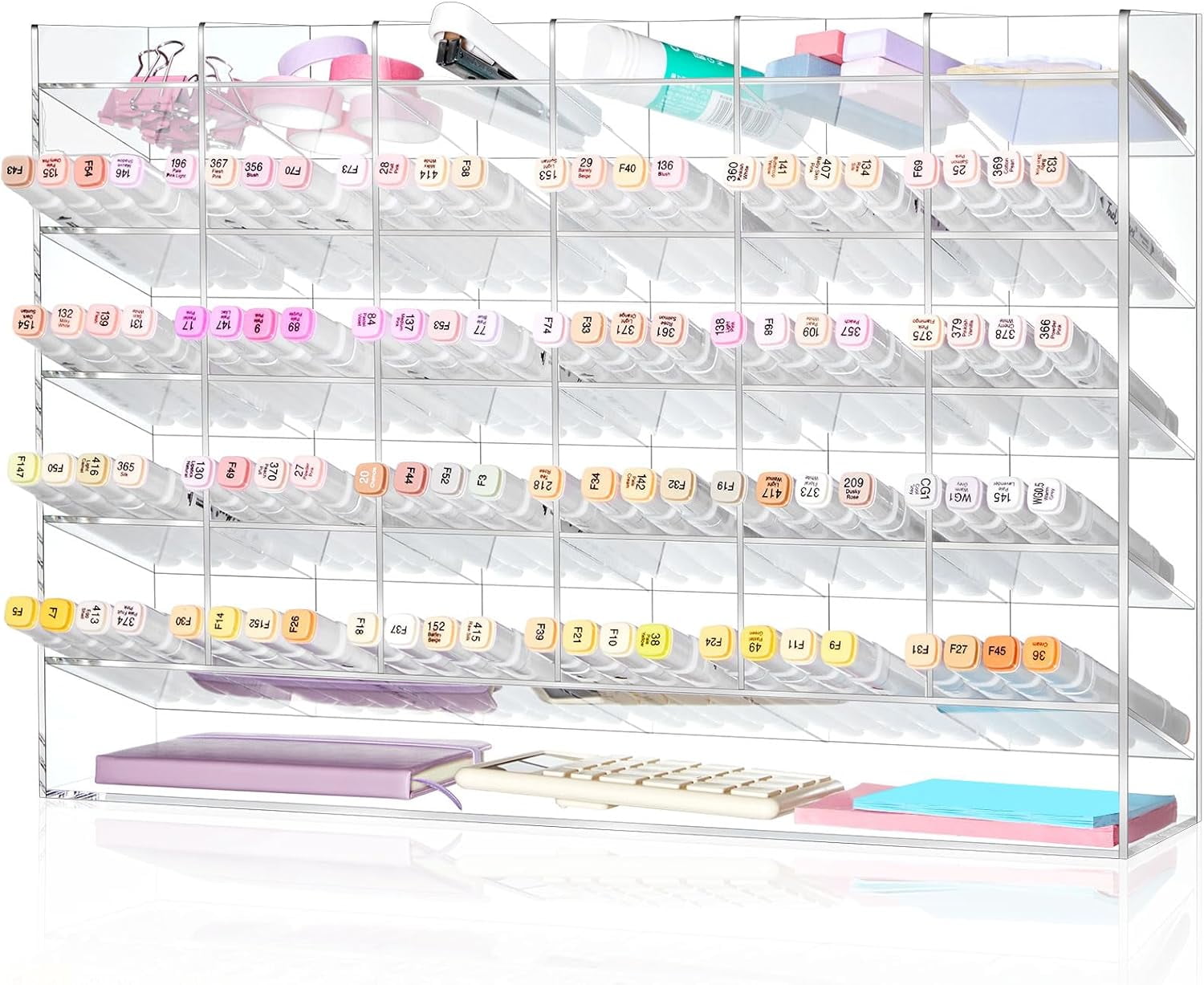 Acrylic Pen Organizer Storage for 200 Markers Vertical Marker Organizer ...