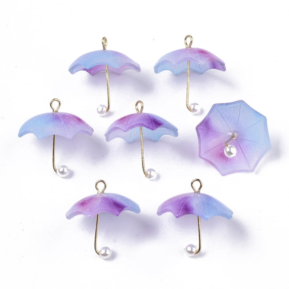 Acrylic Pendants with Golden Plated Brass Loops and Plastic Imitation ...