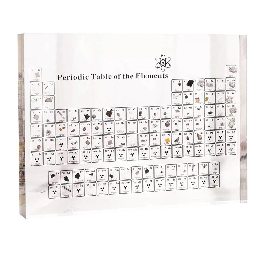 Acrylic Periodic Table Display With Real Elements Kids Teaching Element ...