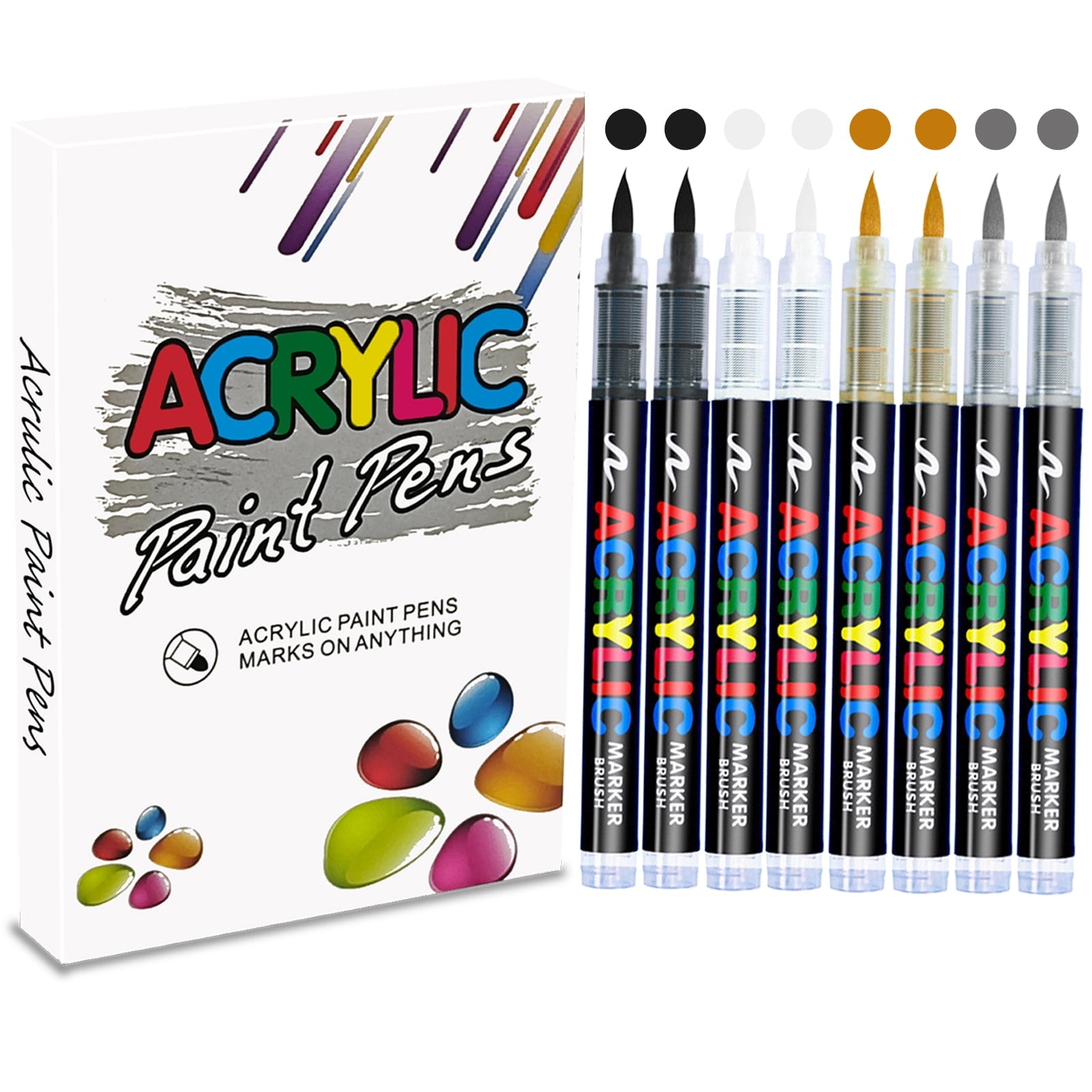 Acrylic Permanent Marker Waterproof , 1mm-6mm Width Felt Point Paint ...