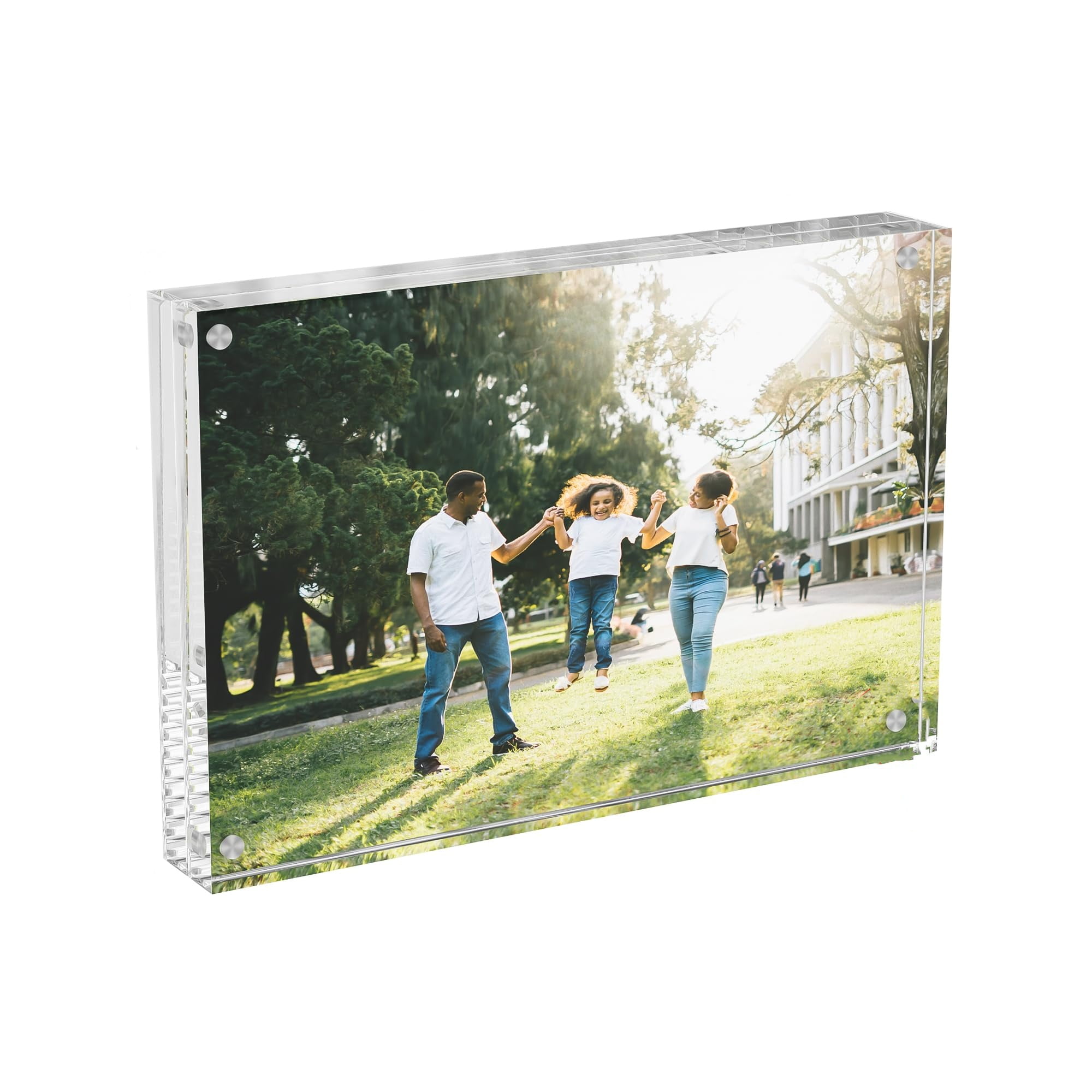 Acrylic Picture Frame, 4 x 6 inch Clear Freestanding Double Sided ...