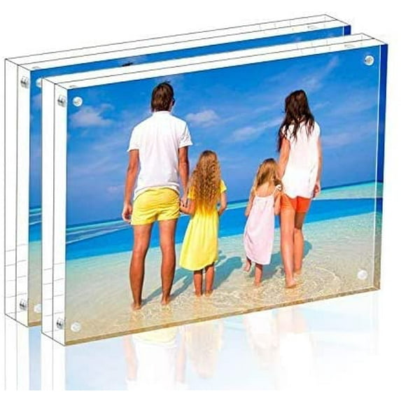 Acrylic Picture Frame 4x6 Tabletop Photo Frame Magnetic Double Sided ...