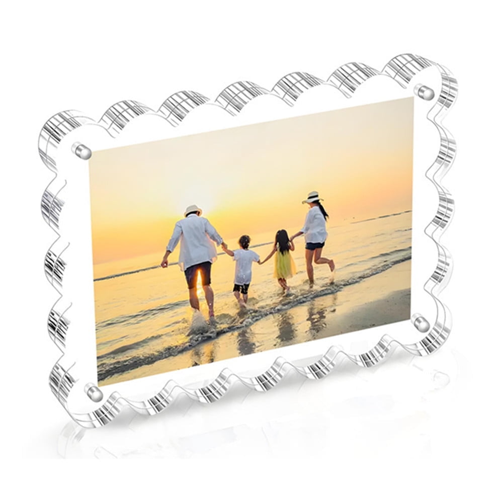 Acrylic Picture Frame, 4x6inch Magnetic Picture Frames, Double Sided ...