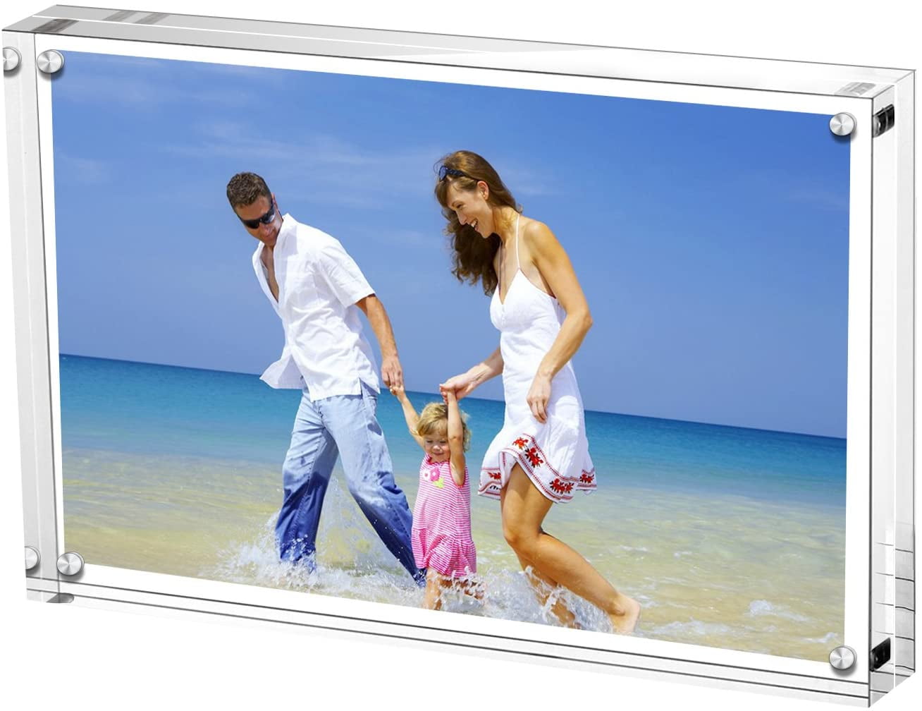 AMEITECH Acrylic Picture Frame 5x7, Vertical Tabletop Double-sided ...