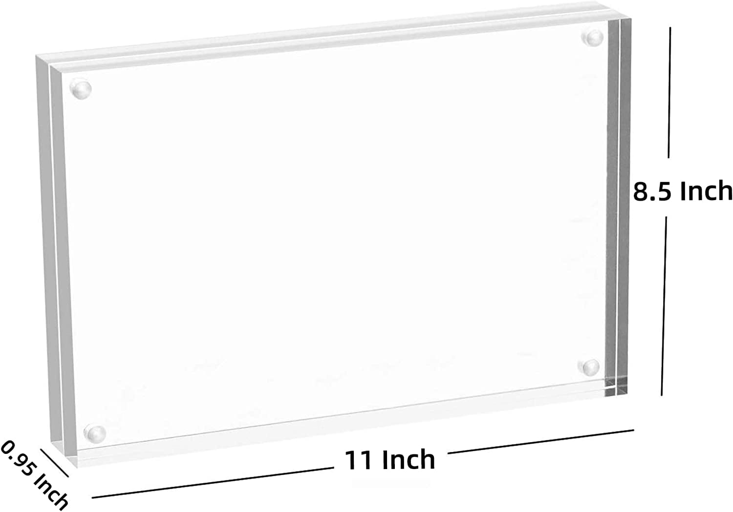 Acrylic Picture Frame 8.5x11,Clear Freestanding Double Sided 24mm ...