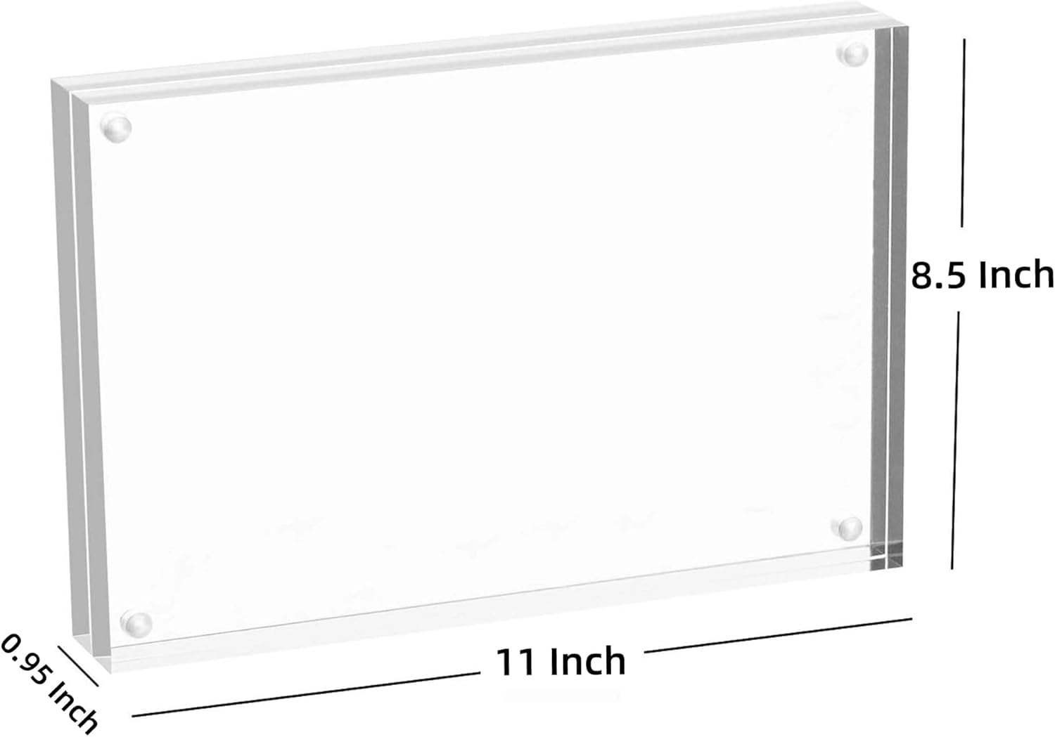 Acrylic Picture Frame 8.5x11, Clear Freestanding Double-Sided 24mm ...