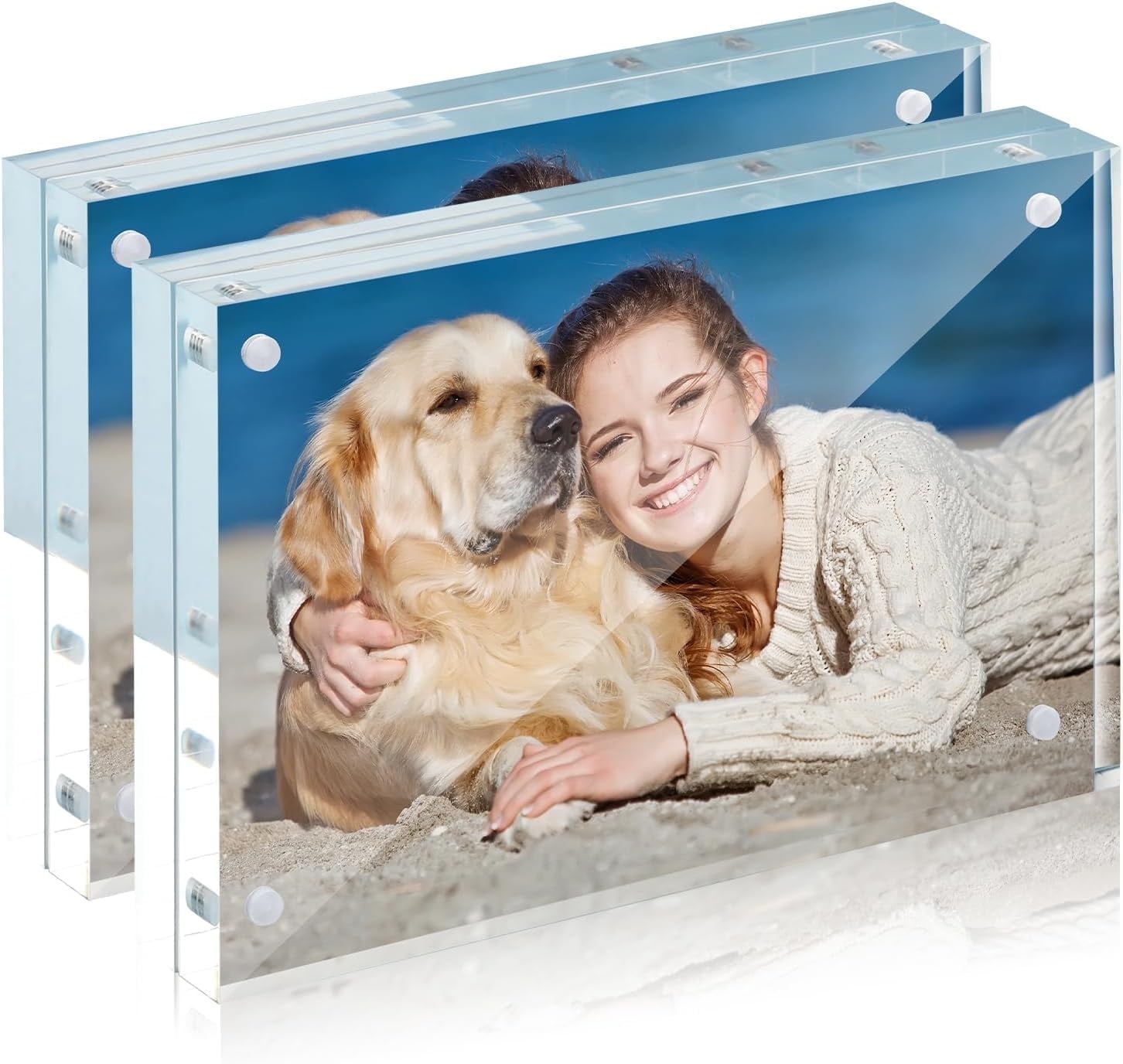 Acrylic Picture Frame, ZZVV 5x7 Inch 5 Pack Acrylic Photo Frames ...