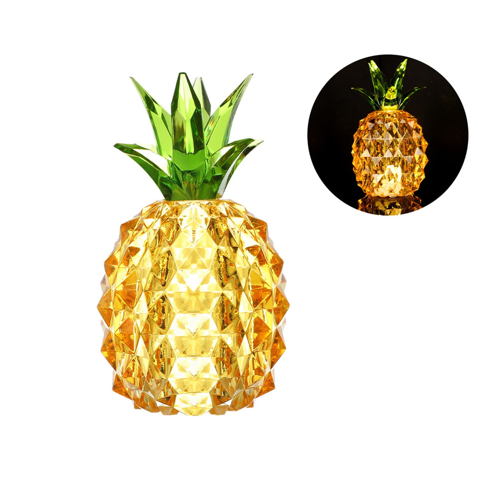 Acrylic Pineapple Lamp Battery-Operated LED Night Light for Living ...