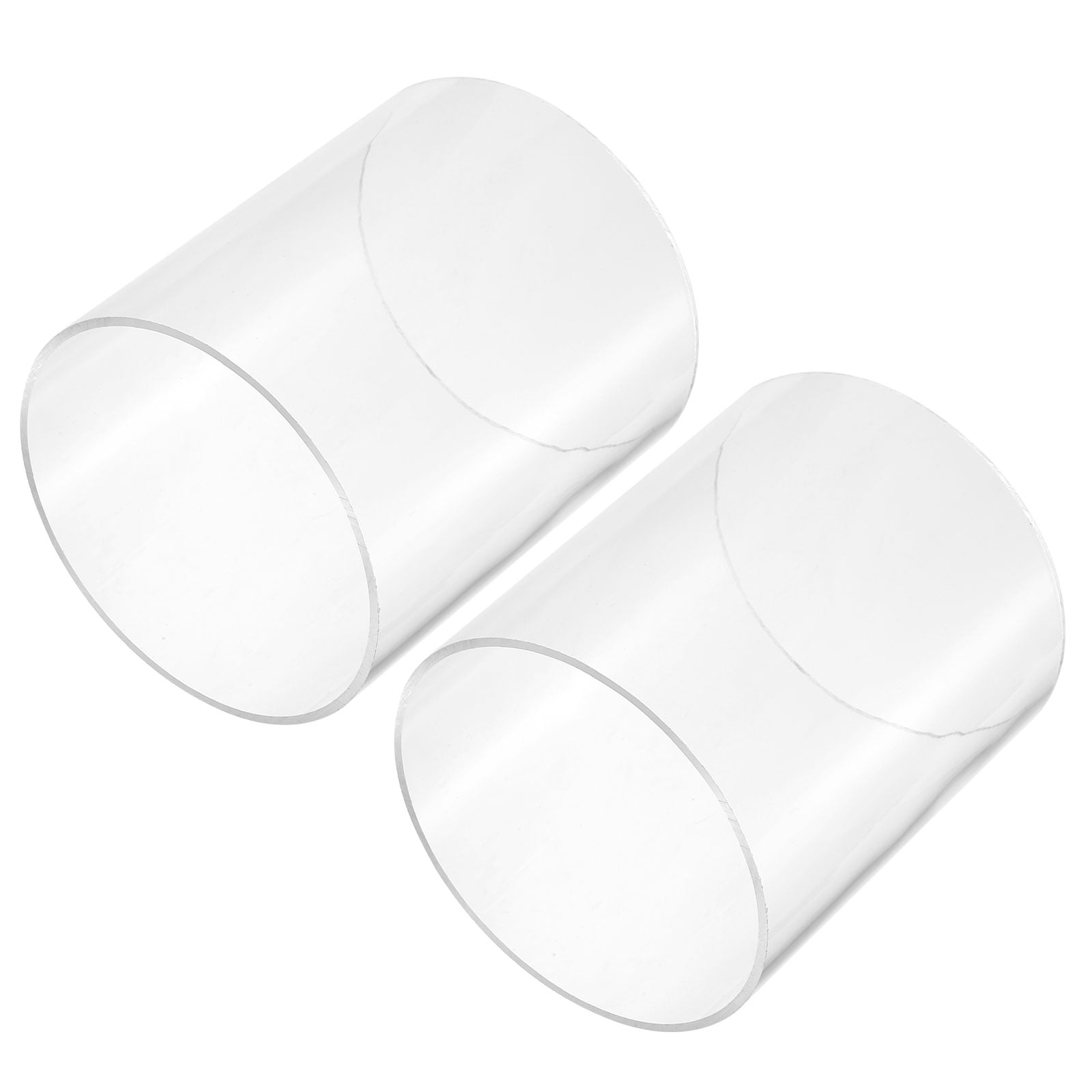 Acrylic Pipe Clear Rigid Round Tube 2pcs 125mm ID 130mm OD 6" for Lamps and Lanterns, Water ...