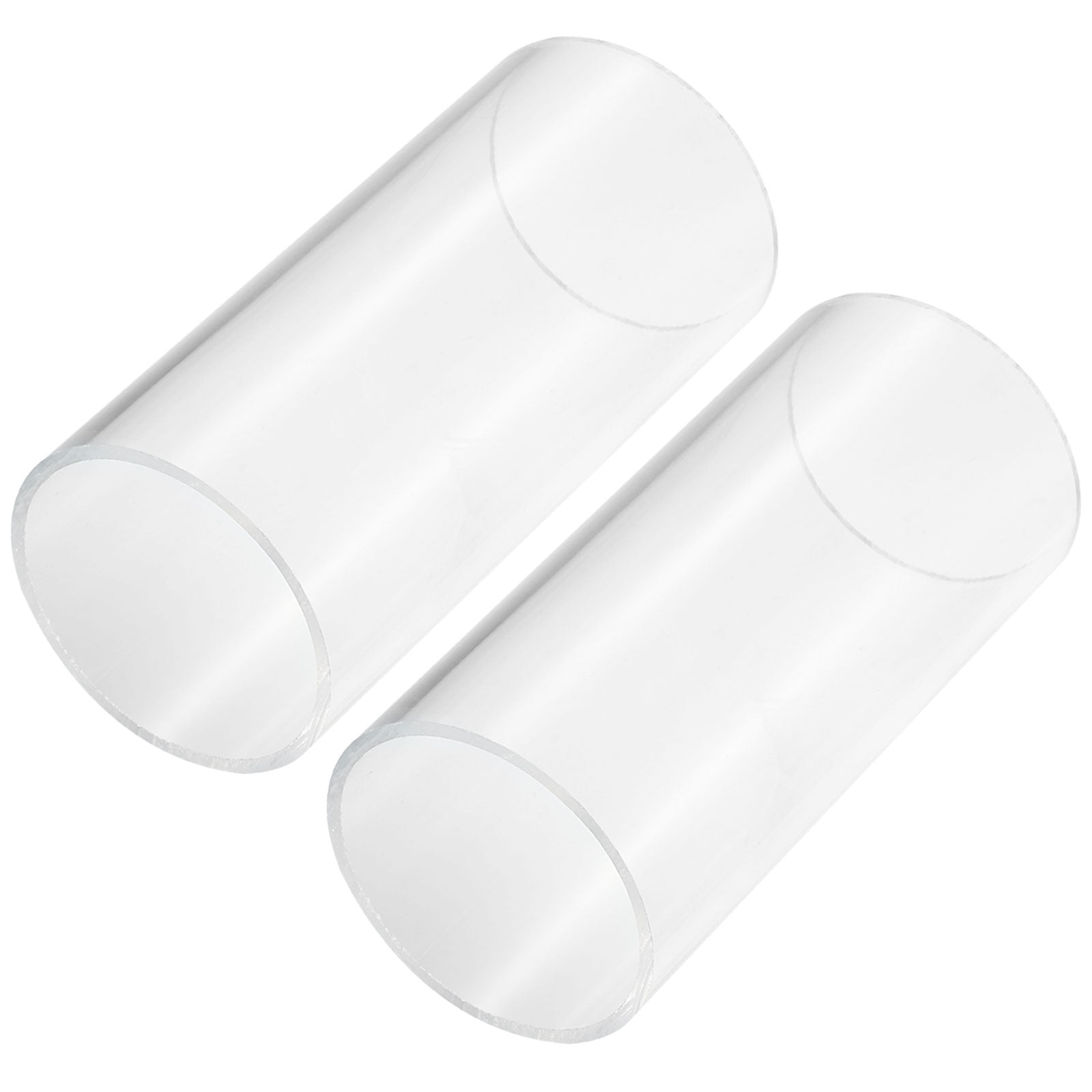 Acrylic Pipe Clear Rigid Round Tube 2pcs 64mm ID 70mm OD 6" for Lamps ...