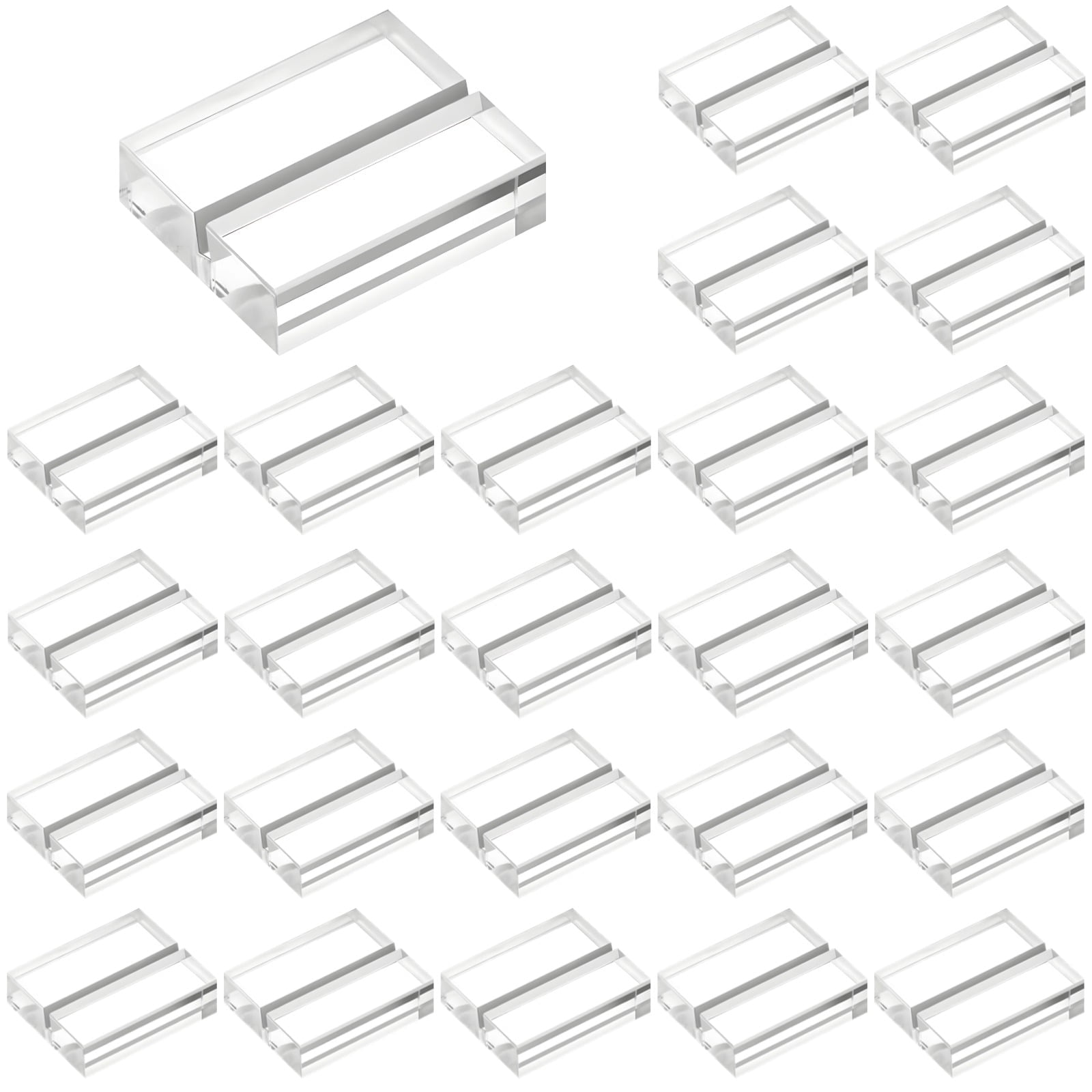 Acrylic Place Card Holders, 25-Pack Wedding Table Number Holders, Clear ...