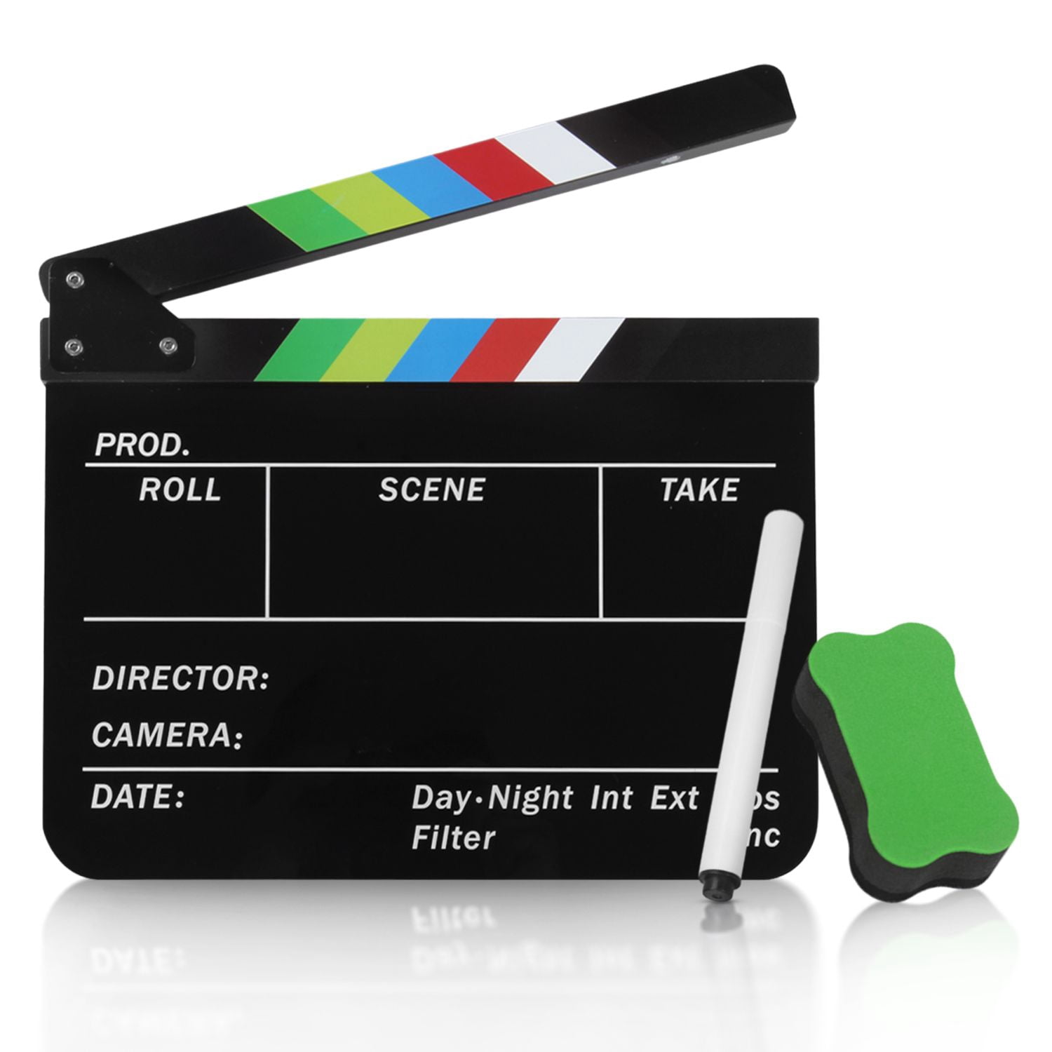 Acrylic Plastic Clapboard Director's Clapper Board Dry Erase Cut Action ...