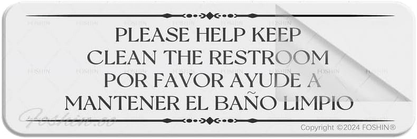 Acrylic Plastic Please Help Keep Clean The Restroompor Favor Ayude A ...