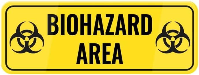 Acrylic Plastic Sign Biohazard Area Sign, 10"X3" Acrylic Warning Sign ...