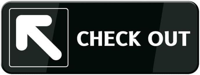 Acrylic Plastic Sign Check Out With Top Left Arrow Wall Or Door Sign ...
