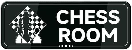 Acrylic Plastic Sign Chess Room Wall Or Door Sign- Black & White ...