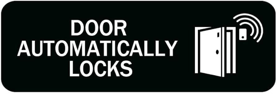 Acrylic Plastic Sign Door Automatically Locks Signage White/Black ...