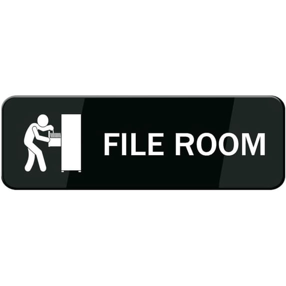 Acrylic Plastic Sign File Room Sign, Signage WhiteBlack Plastic Acrylic ...