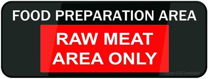 Acrylic Plastic Sign Food Preparation Area Raw Meat Only Sign 9 X 3 ...