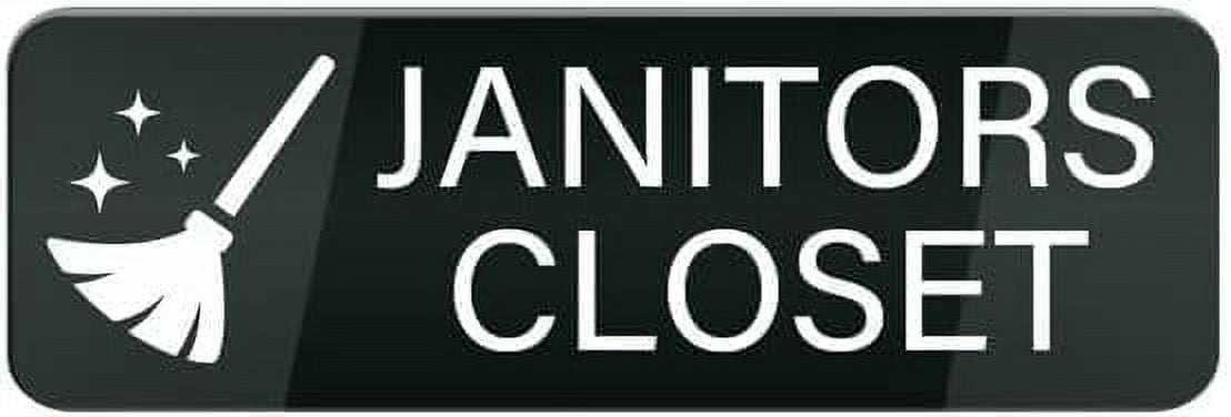 Acrylic Plastic Sign Janitors Closet Small Rectangular Sign for House ...