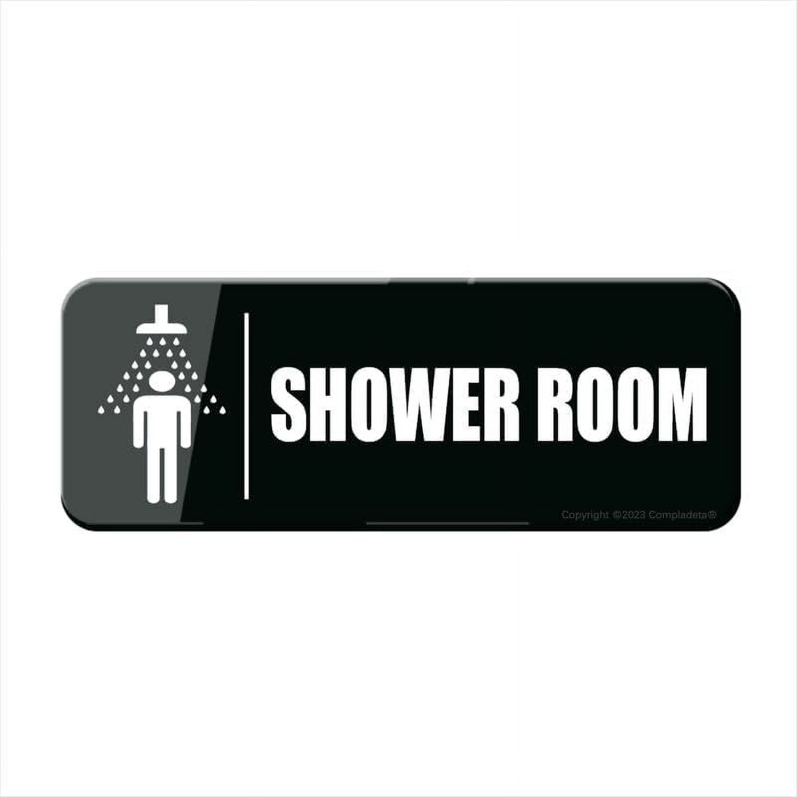 Acrylic Plastic Sign Shower Room Sign 9 X 3 Inch With Symbols, Self ...