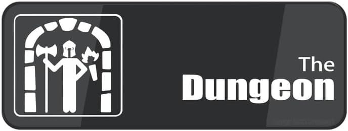 Acrylic Plastic Sign - The Dungeon Sign, 9" x 3" - Black, Minimalist ...