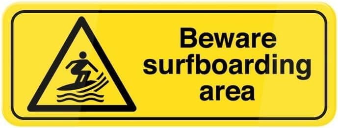 Acrylic Plastic Signs 3x10 Inch Beware Surfboarding Area Sign Wadhesive ...