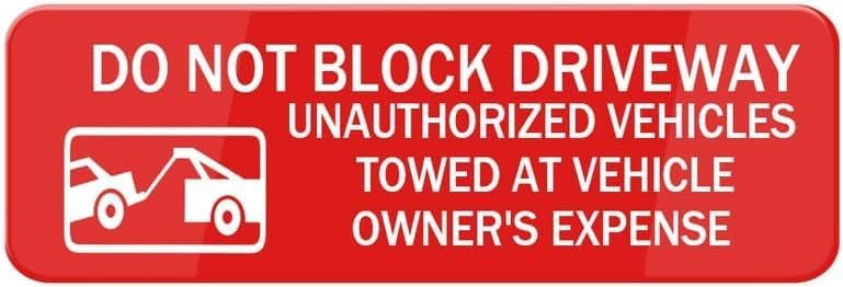 Acrylic Plastic Signs 3x10 Inch Do Not Block Driveway Unauthorized ...