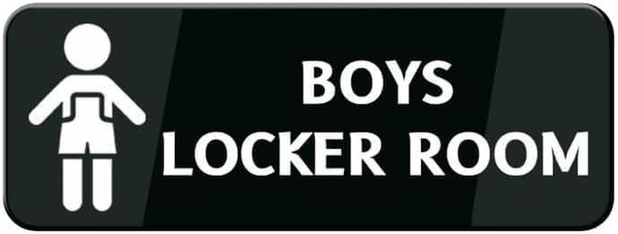 Acrylic Plastic Signs 3x10 Inch Boys Locker Room Or Door Sign Black ...
