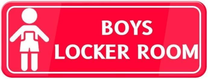 Acrylic Plastic Signs 3x10 Inch Boys Locker Room Warning Door Wall ...