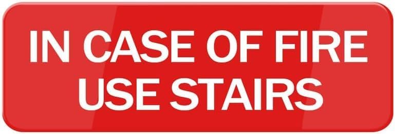 Acrylic Plastic Signs 3x10 Inch In Case Of Fire Use Stairs Sign Self ...