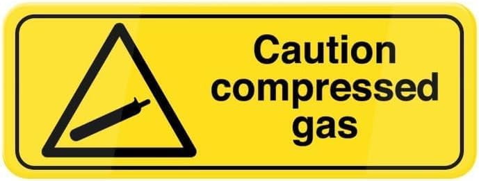 Acrylic Plastic Signs 3x10 Inch Caution Compressed Gas Sign Wadhesive ...