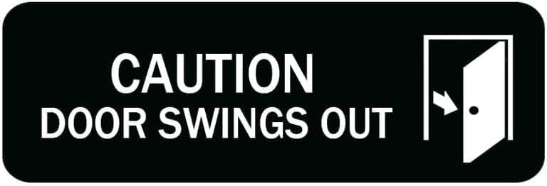Acrylic Plastic Signs 3x10 Inch Caution Door Swings Out Sign Stickers ...