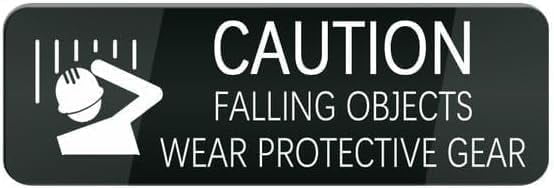 Acrylic Plastic Signs 3x10 Inch Caution Falling Objects Wear Protective ...