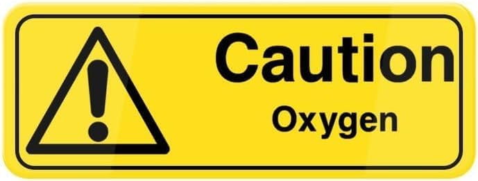 Acrylic Plastic Signs 3x10 Inch Caution Oxygen Sign Yellow Acrylic Self ...