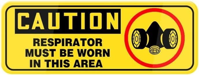 Acrylic Plastic Signs 3x10 Inch Caution Respirator Must Be Worn In This ...