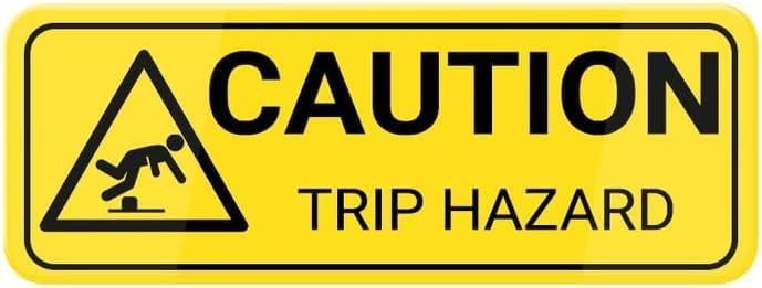 Acrylic Plastic Signs 3x10 Inch Caution Trip Hazard Sign Wadhesive Back ...