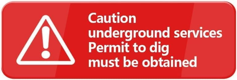 Acrylic Plastic Signs 3x10 Inch Caution Underground Services Permit To ...