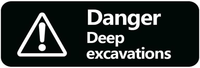 Acrylic Plastic Signs 3x10 Inch Danger Deep Excavations Sign For Door ...