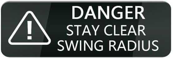 Acrylic Plastic Signs 3x10 Inch Danger Stay Clear Swing Radius Sign For ...