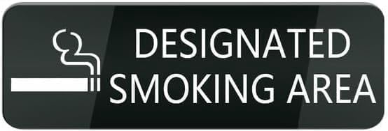 Acrylic Plastic Signs 3x10 Inch Designated Smoking Area Stylish ...