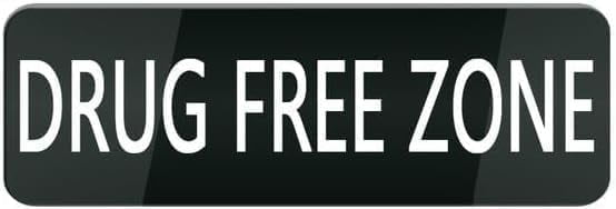 Acrylic Plastic Signs 3x10 Inch Drug Free Zone Small Rectangular Sign ...