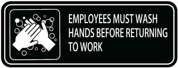 Acrylic Plastic Signs 3x10 Inch Employees Must Wash Hands Before ...